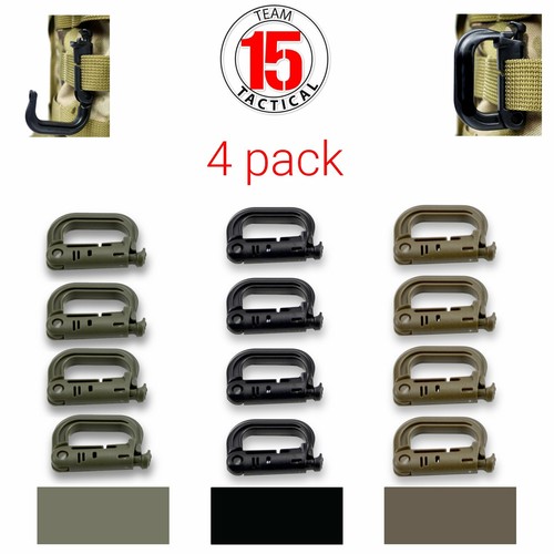 4 pack D-Ring Clip Molle Hook Grimloc Backpack Locking Buckle Carabiner ...