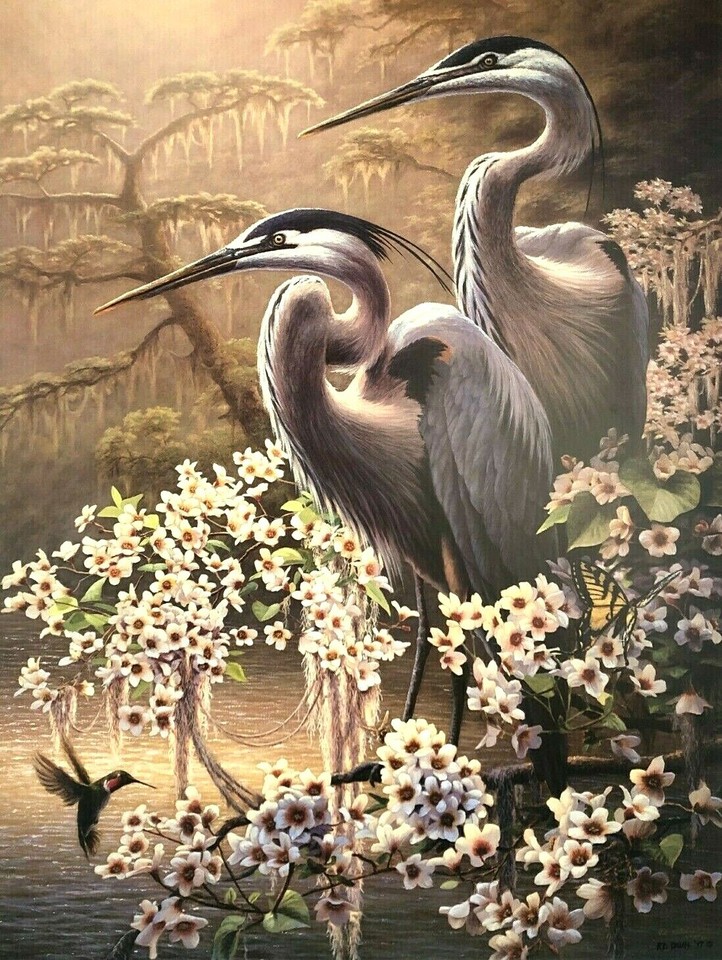 "Southern Spring II" Great Blue Herons by RC Davis (S and N) 24 1/2 X ...