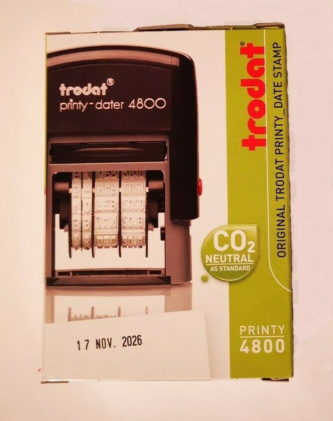 Trodat Printy 4800 Dater Ink cartridge Date Stamp 3mm Black print: 11 ...