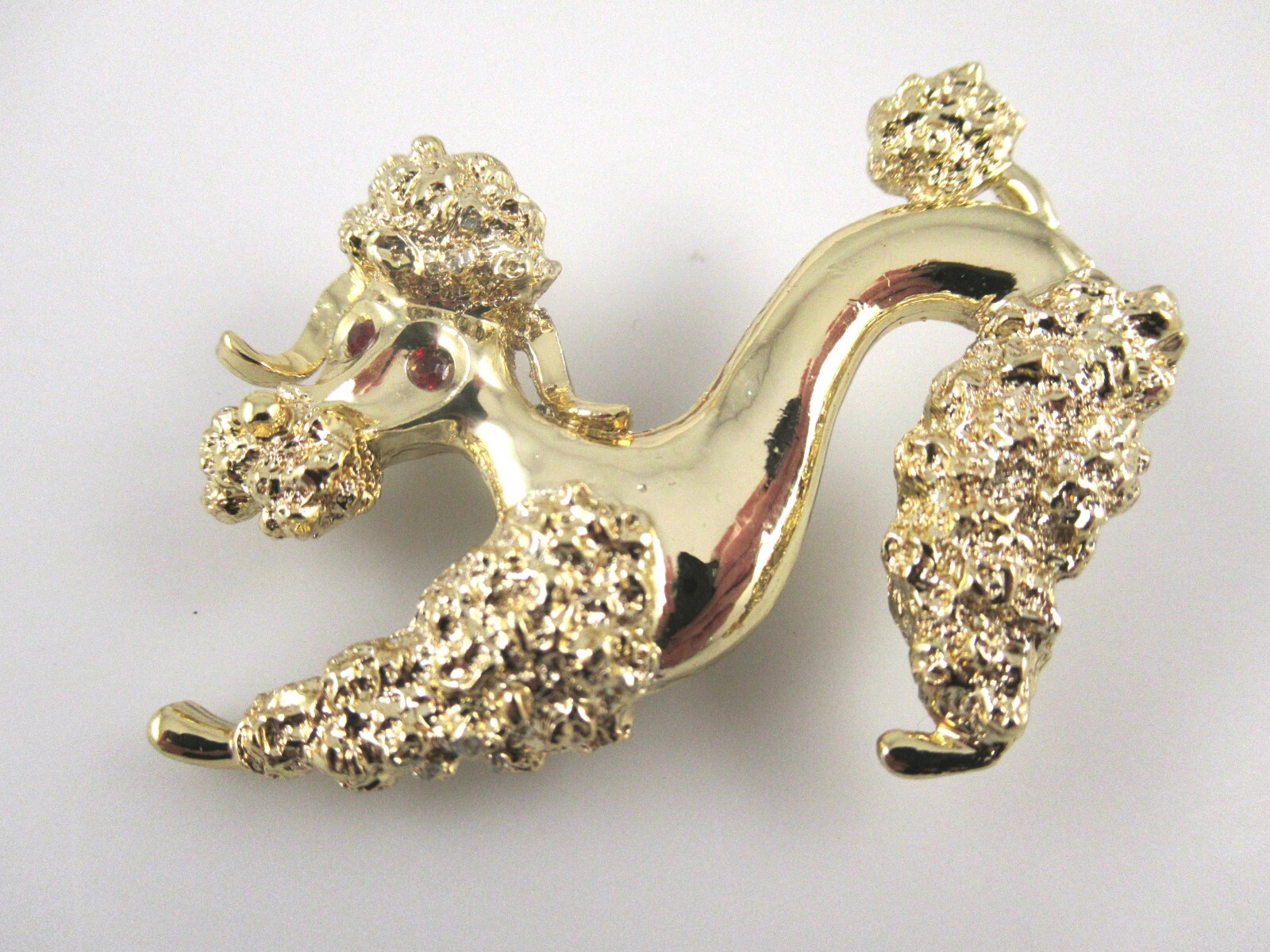 Signed Gerry's Gold Tone French Poodle Brooch, Pin - Gem