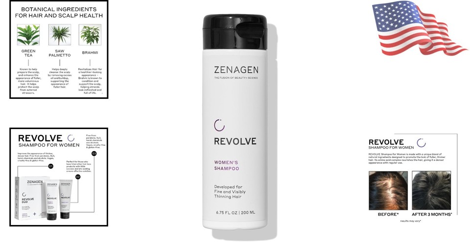 Revolve Women's Plant-Based Thickening Shampoo - Color-Safe ...