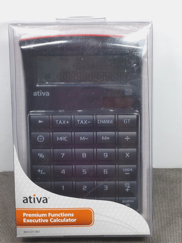 Ativa Premium Functions Executive Calculator - 12 Digit / 3-Line ...