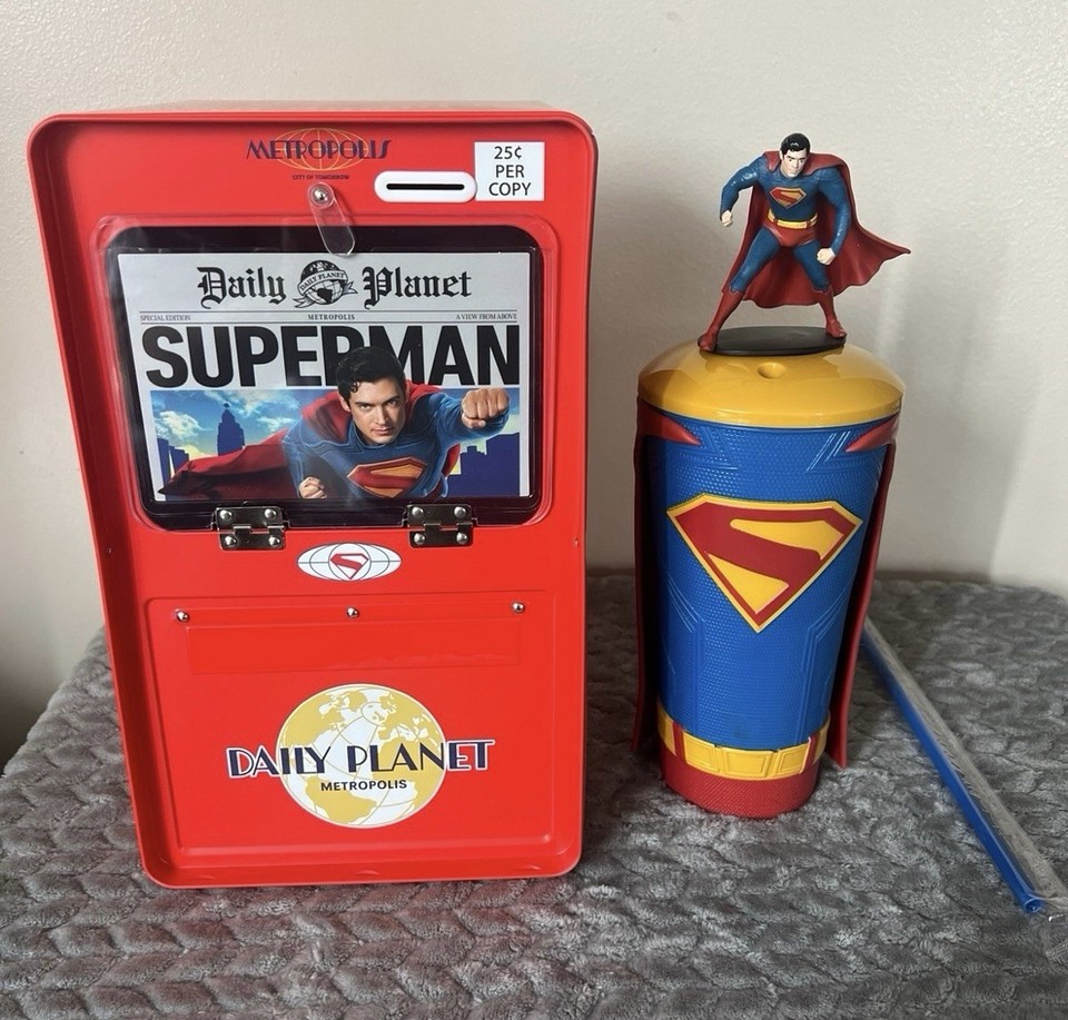 Superman 2025 Amc Newspaper Popcorn Bucket & Collectible Cup with ...