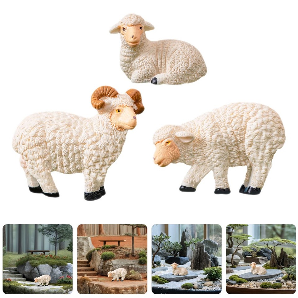9 Pcs Garden Miniature Animals Sheep Figurines Goat Lawn Micro ...