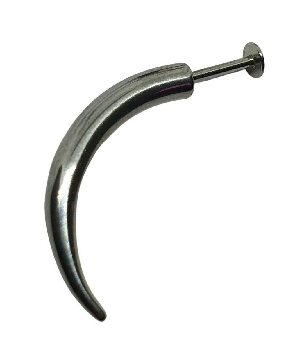 Labret Horn Claw Spike Large Chin Cuff 16g (1.2mm) 316 Steel Disturbed ...