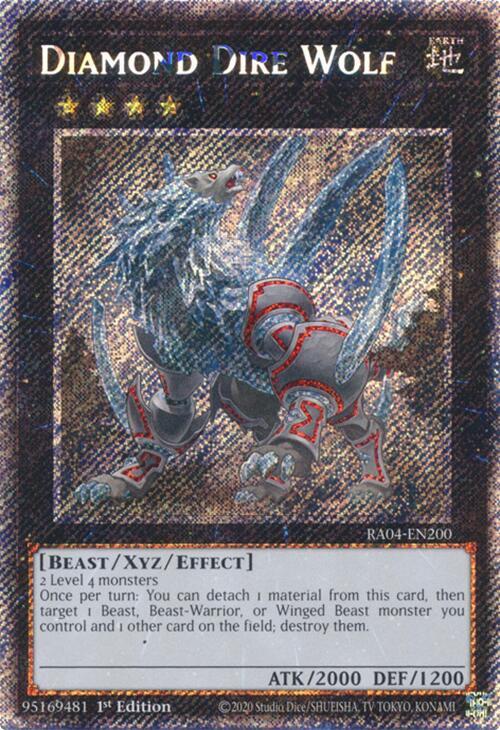Diamond Dire Wolf (Platinum Secret Rare) RA04-EN200 Quarter Century ...