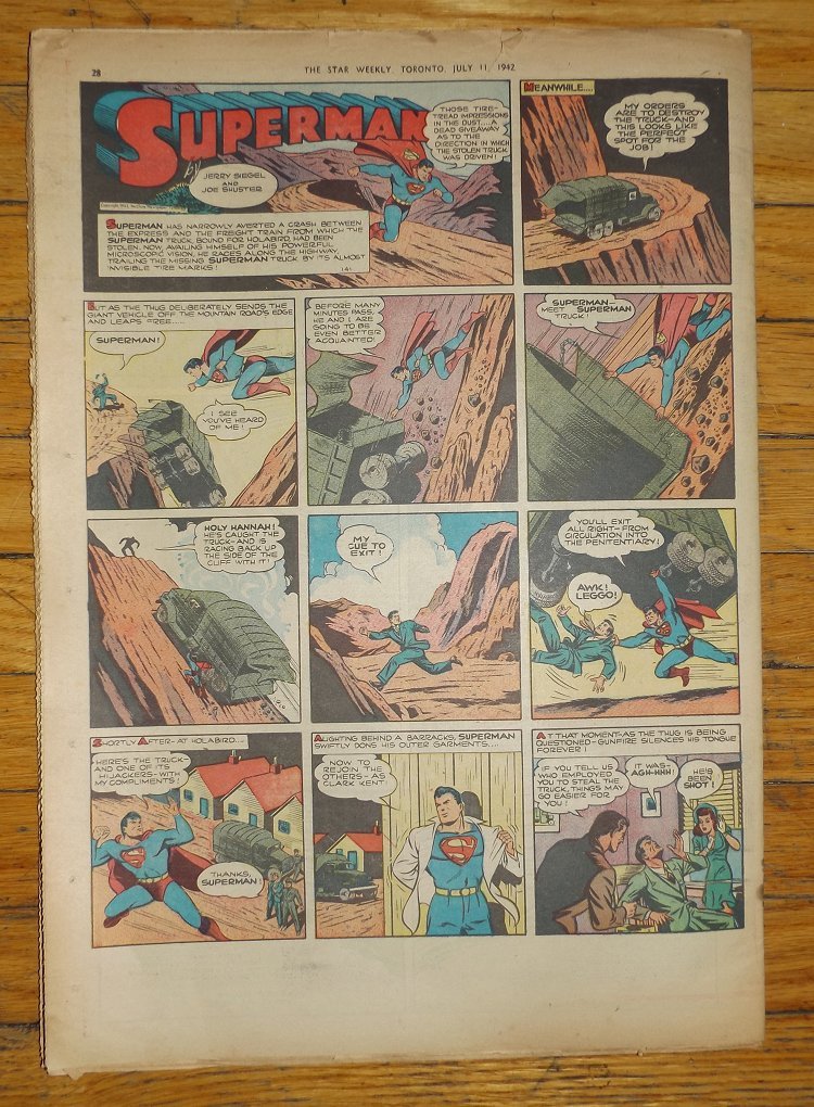 TORONTO STAR Comics 1942 COMPLETE Superman Tarzan Li'l Abner Flash ...