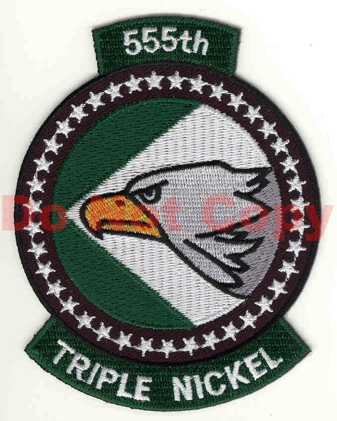 USAF 555TH TRIPLE NICKEL FIGHTER SQUADRON PATCH 4" x 3" New NOT Used | eBay