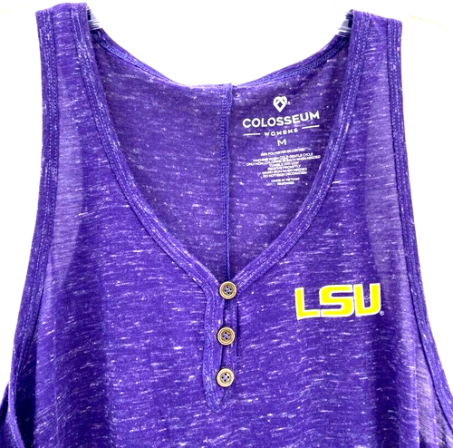 NEW Louisiana State LSU Tigers Colosseum Purple Tank Top Shirt Button ...