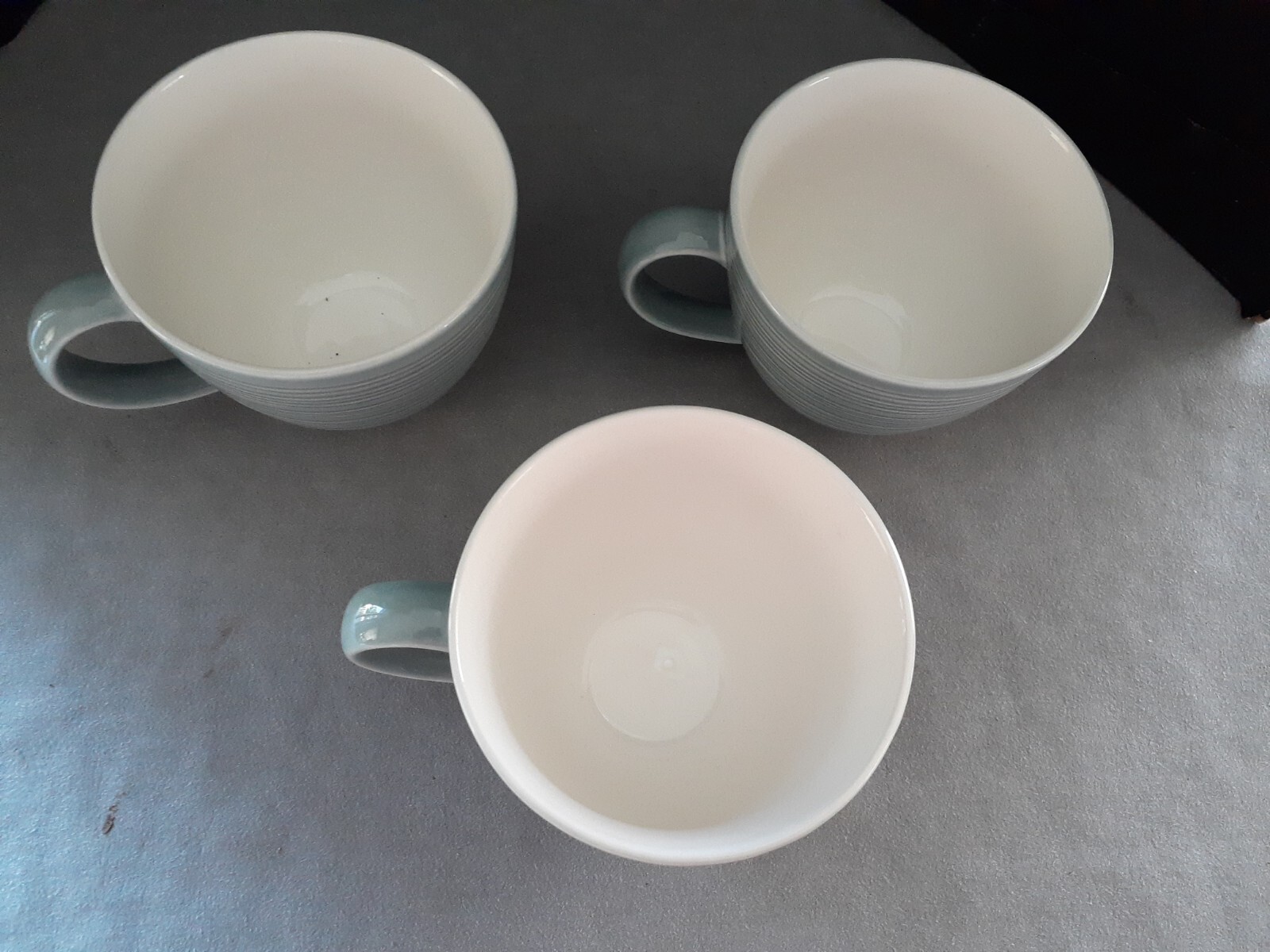 3 Denby RIPPLE MINT MUGS/ CUPS 1809 -- Excellent | eBay