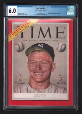 Mickey Mantle TIME Magazine First Cover June 15, 1953 CGC 6.0 | eBay