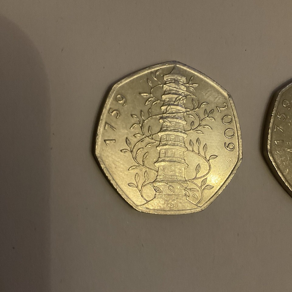 Kew Gardens 50p Coin Genuine 2009 Issue Circulated (X2 Kew Gardens ...