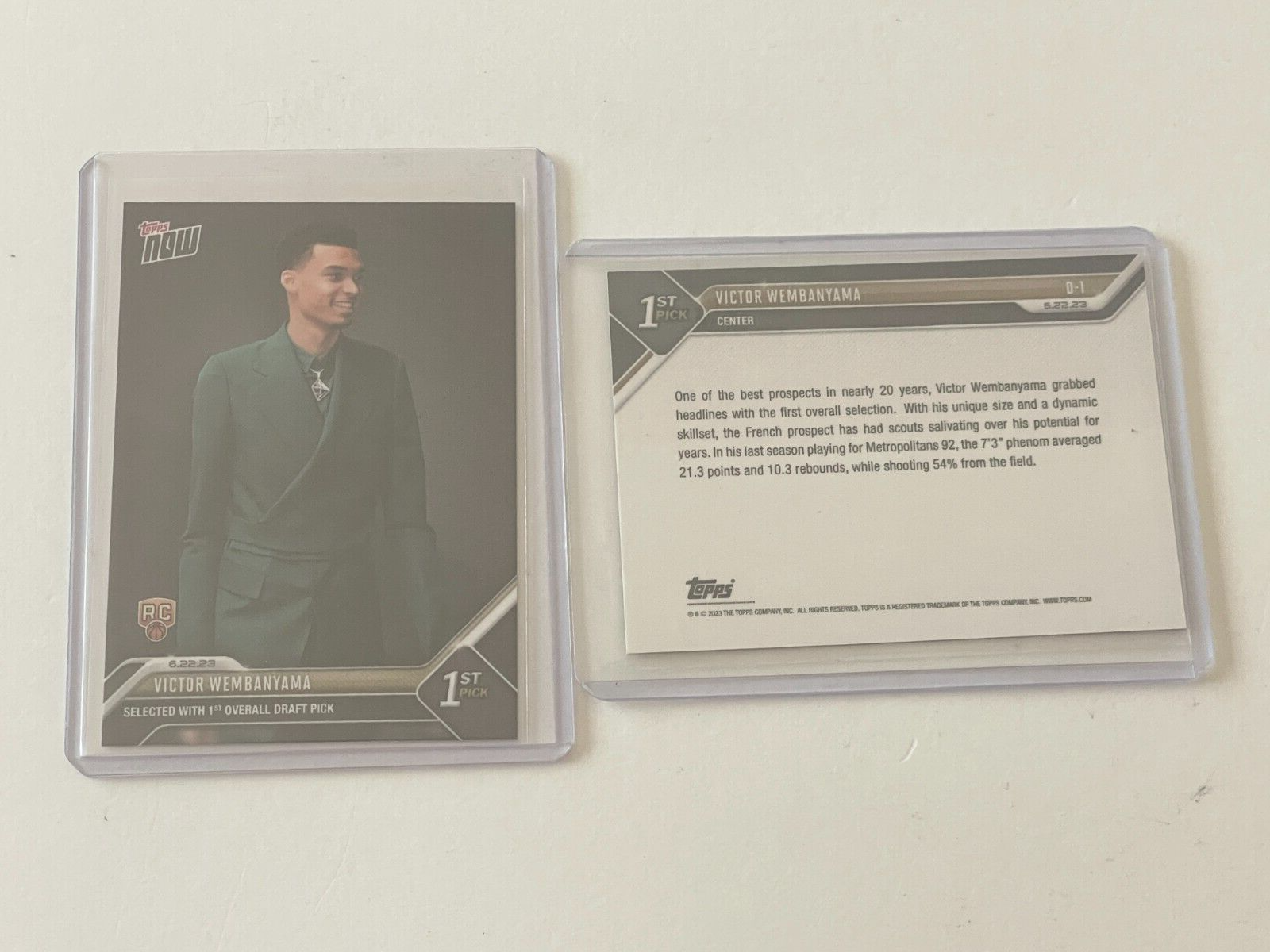 2023 Topps Now VICTOR Wemby WEMBANYAMA Basketball NBA Draft 1st Pick ...