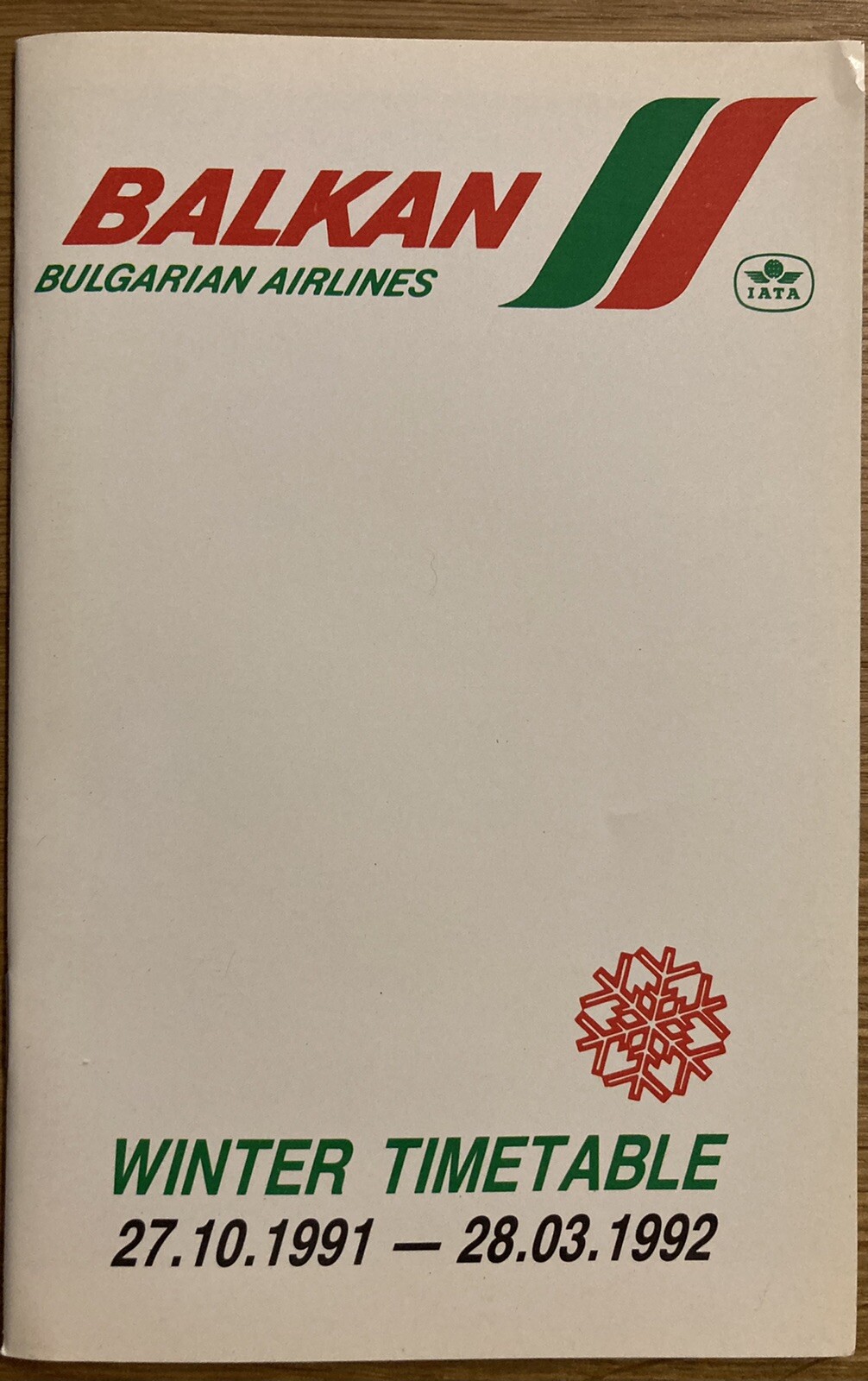 BALKAN BULGARIAN AIRLINES WINTER 1991/2 TIMETABLE TU154 TU134 AN24 | eBay