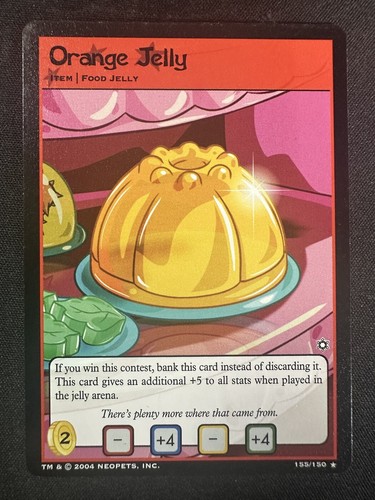 Neopets Orange Jelly 155/150 Hannah And The Ice Caves Item Secret Rare ...