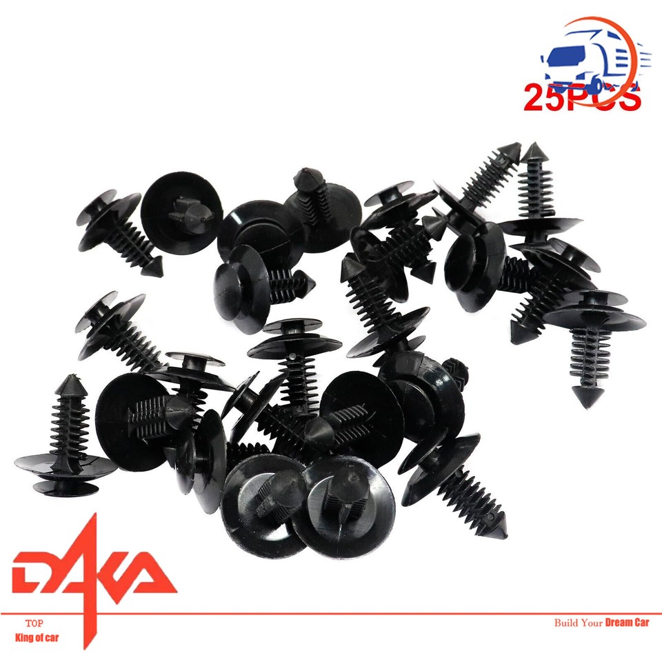25* Black Clips Door Trim-Panel Retainer Fits Ford TRUCKS F-150 85-15 ...
