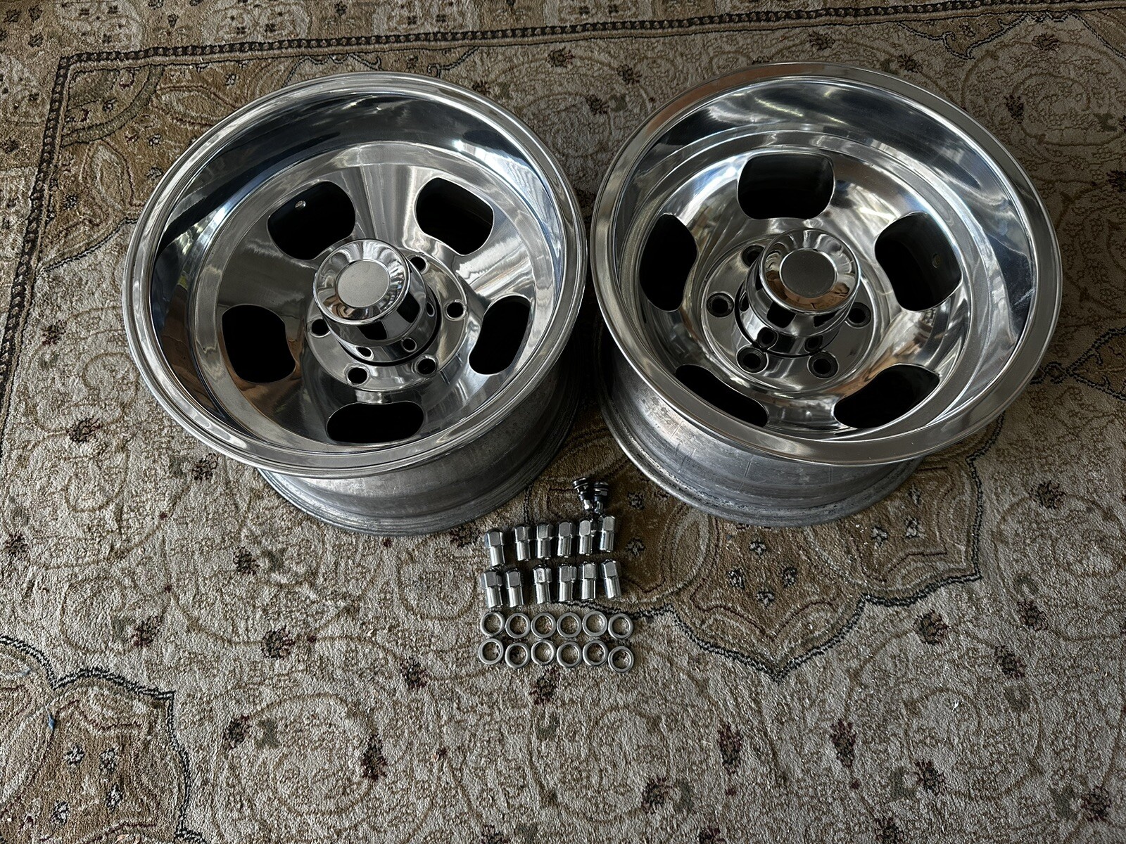PAIR (2) MISMATCHED US MAG STYLE 15x8.5 VINTAGE SLOT MAG CHEVY 6 LUG ...