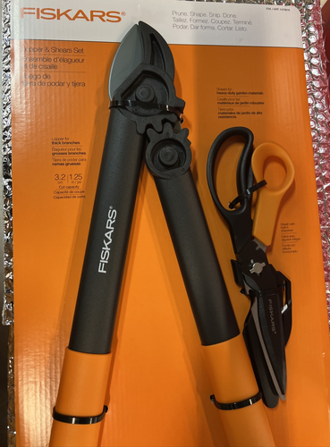 Fiskars Lopper & Garden Shear Tree Branch Twig Pruner Scissors Set FREE ...