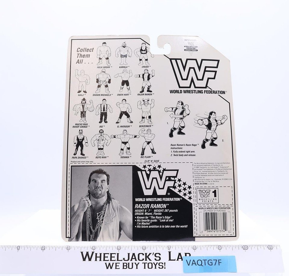 Razor Ramon RED TRUNKS WWF Wrestling Blue Card 1994 Hasbro Figure MOSC ...