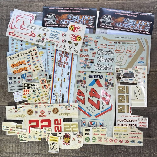 🏁 Huge Lot of Model Car Decals, Vintage Racing Transfer Stickers Sheets ...