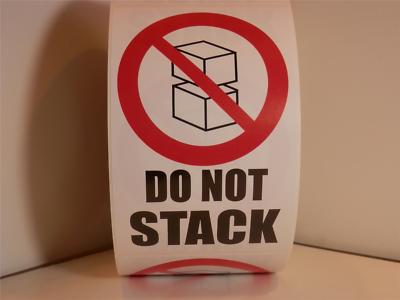 DO NOT STACK large 3.5X5.5 warning sticker label 75/rl | eBay