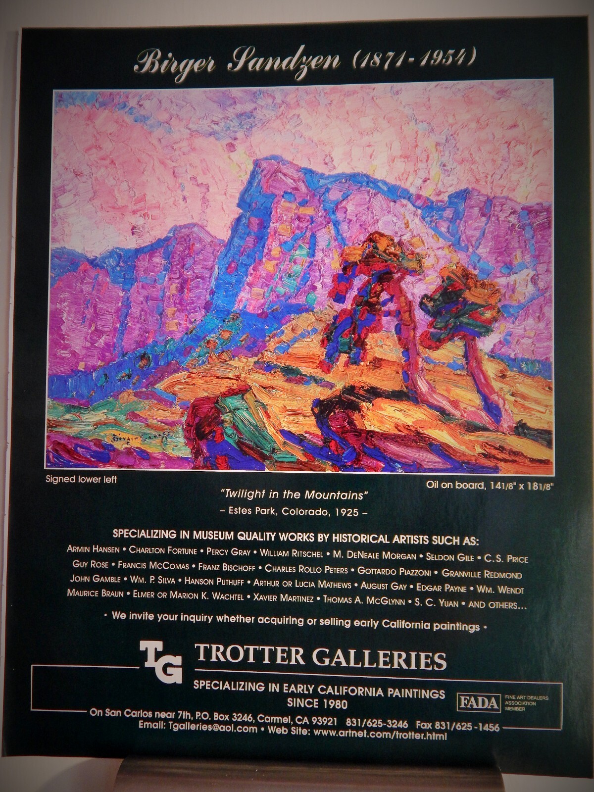 BIRGER SANDZEN ART PIECE VTG ORIG 2002 ADVERTISEMENT | eBay