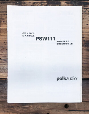 Polk Audio PSW111 Subwoofer Owner / User Manual *Original* | eBay