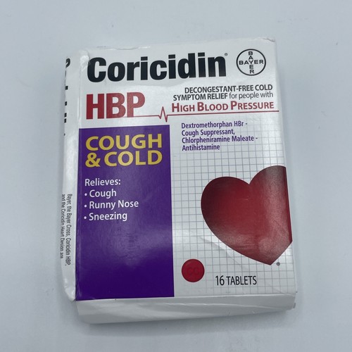 Coricidin HBP Cough & Cold Tablets - 16 Count for sale online | eBay