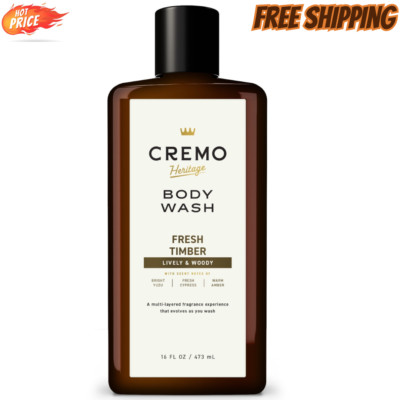 Cremo Moisturizing Men's Body Wash 16 fl oz, Heritage Green Fresh ...