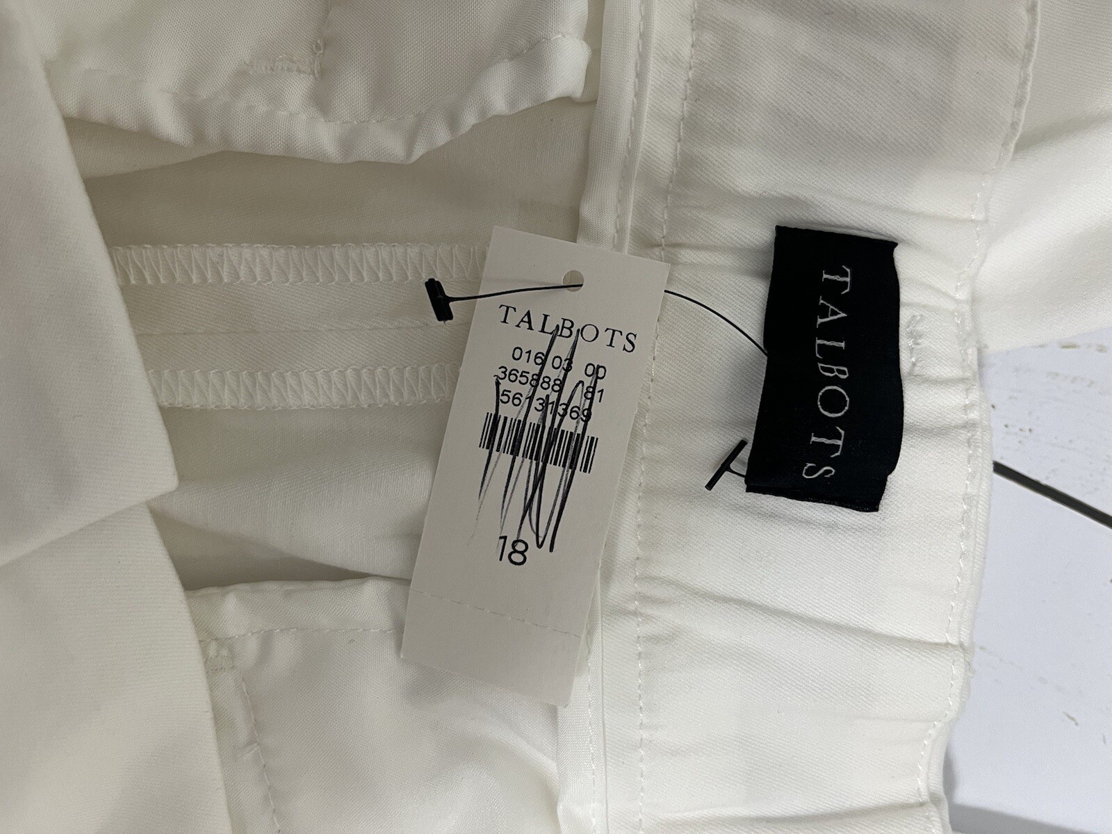 $119 Talbots High Rise Straight Leg Pants Women Size 18 Ecru Bristol ...