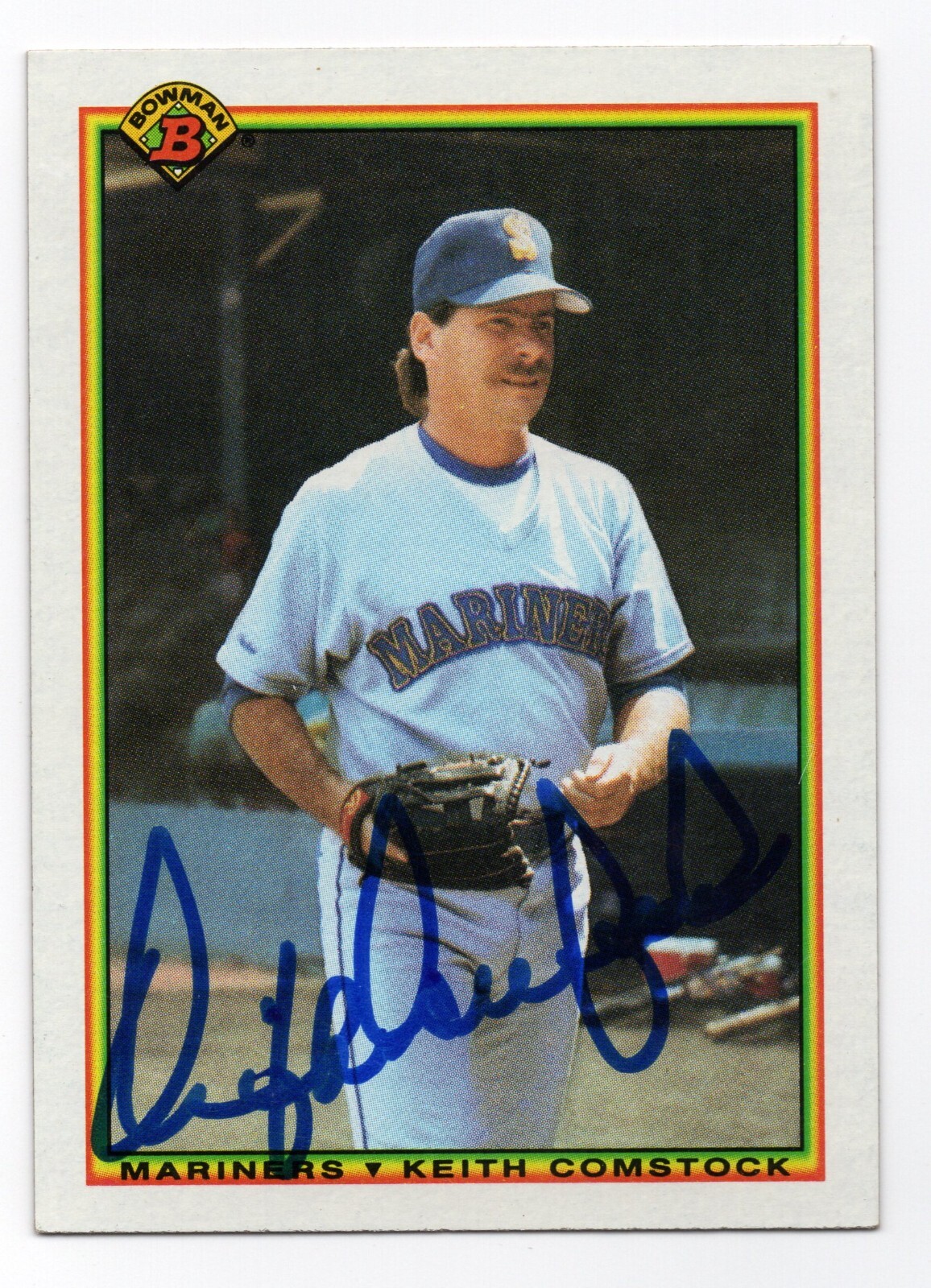 Keith Comstock Autograph On A 1990 Bowman - Seattle Mariners | eBay