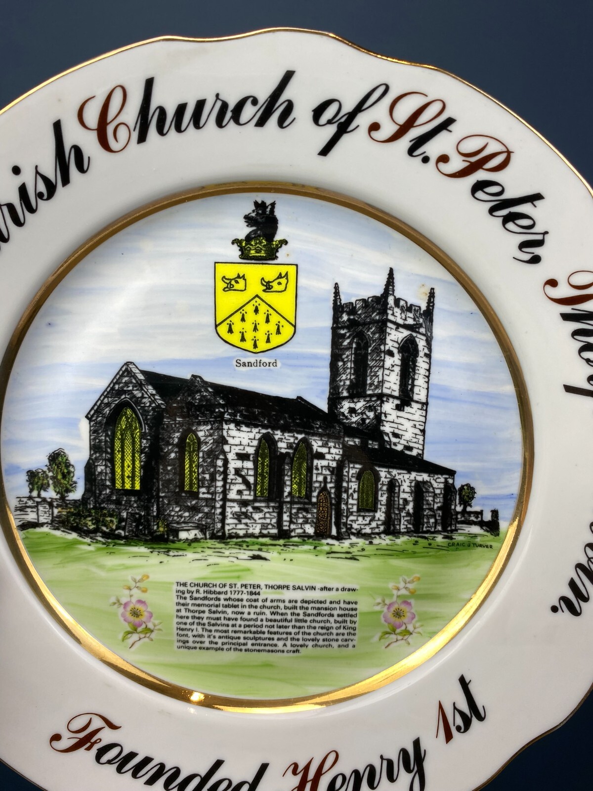 RARE PEAR TREE POTTERY "THE CHURCH OF ST PETERS THORPE SALVIN" WALL ...