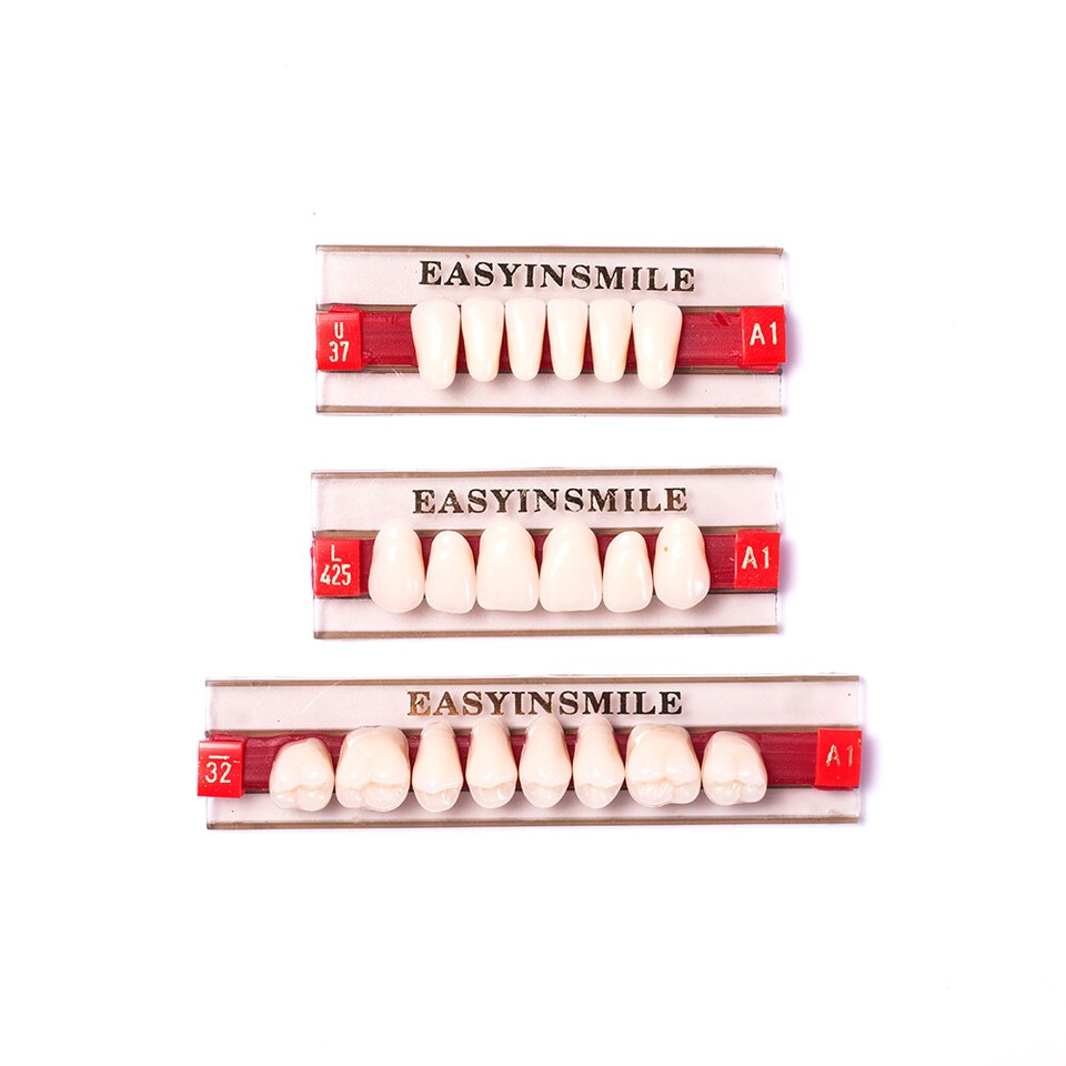 84/96Pc Full Set A1/A2/A3 Dental Acrylic Resin Denture Teeth Set Upper ...
