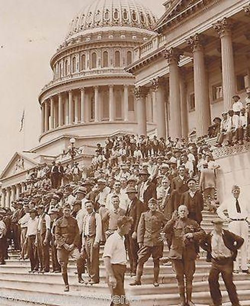 Bonus Army March on Washington DC Veterans Depression Antique News ...