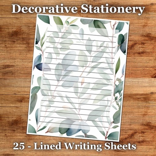 Eucalyptus Designs - 25 Sheets Decorative Paper Letter Writing ...