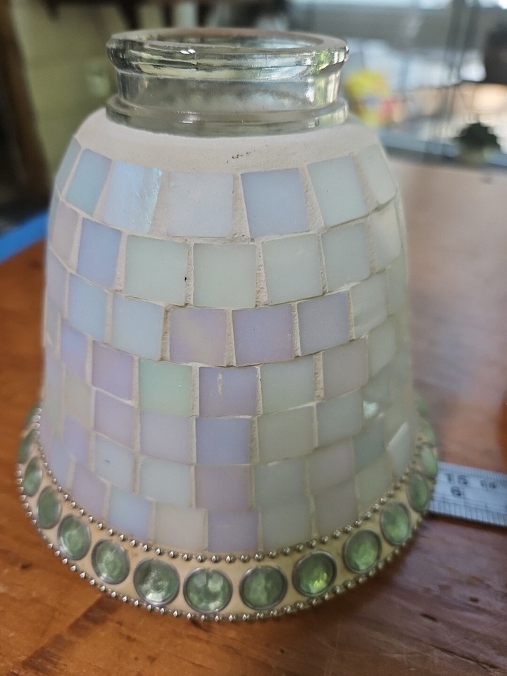 Ceiling Fan / Vanity Light Glass Mosaic Light Globe Replacement Pair ...