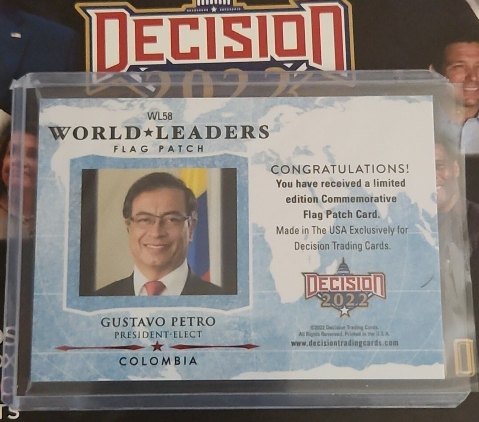 Gustavo Petro Colombia Decision 2022 SILVER FOIL WORLD LEADERS FLAG ...