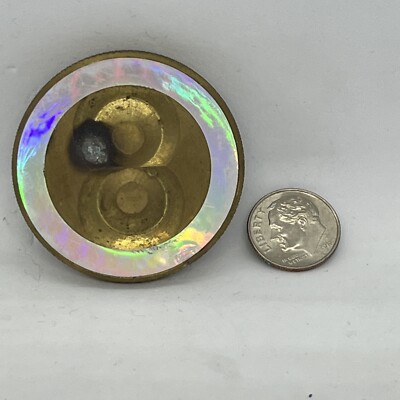Vintage 90’s heavy pog slammer Brass Metal .25 Inch Reflective 8 ball ...