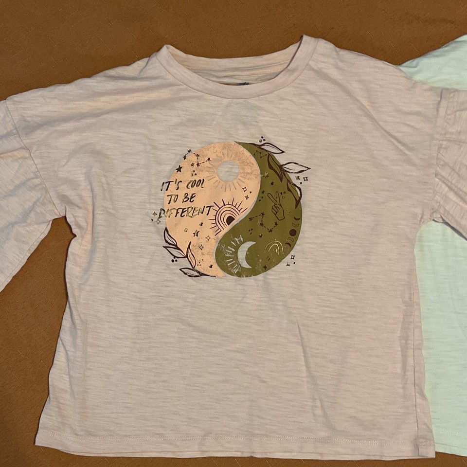 TWO Thereabouts Short Sleeve Shirts Girls Large 14 Pink And White ...