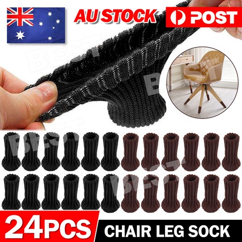 24pcs Knitted Table Chair Leg Socks Sleeve Floor Protector Furniture ...