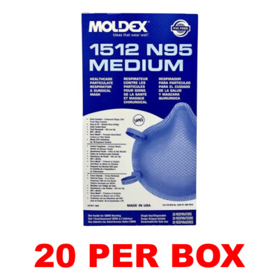 [NEW] Moldex 1512 N95 Particulate Respirator (Size: Medium) - 20 Per ...