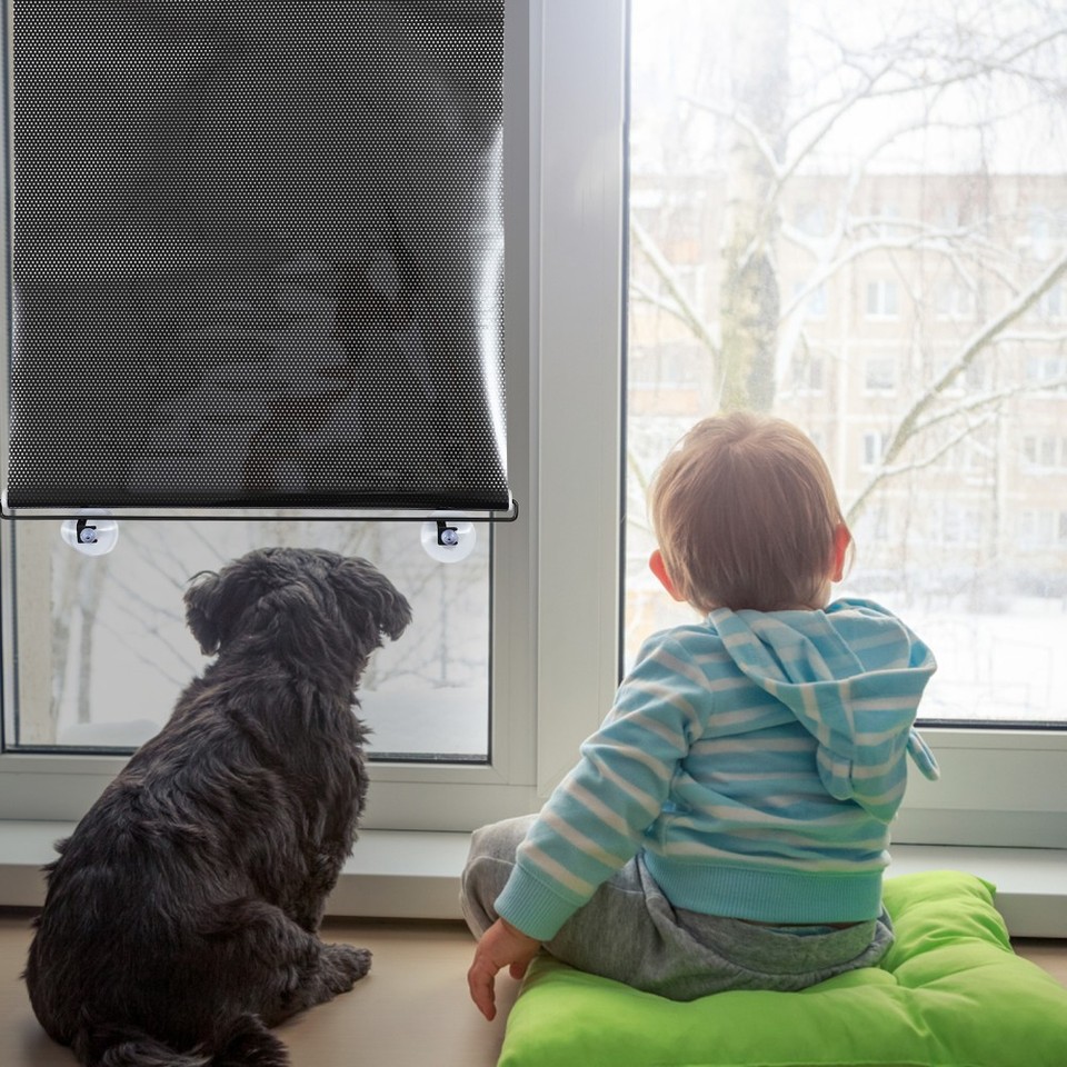 Temporary Punch Free Balcony Sunshade Blackout Curtain Suction Cup PVC ...