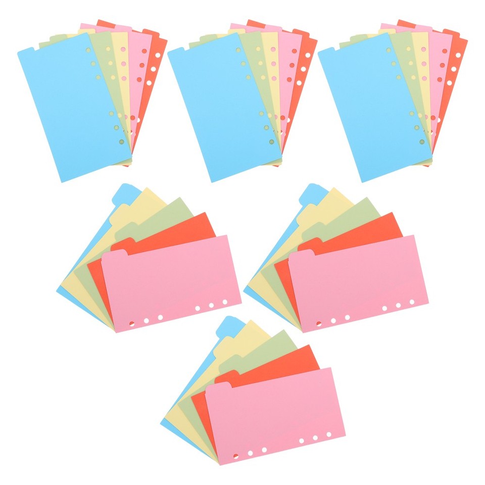 6 Set Binder Partition Folder Tabs for Binders Index Card Dividers | eBay