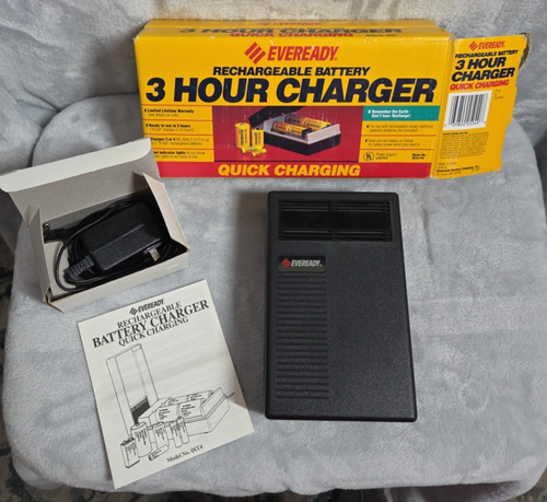 NEW OPEN BOX EVEREADY RECHARGEABLE BATTERY 3 Hour Charger AA, AAA, C, D ...