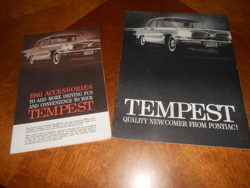 1961 PONTIAC TEMPEST BIG PRESTIGE BROCHURE + '61 ACCESSORIES CATALOG 2 ...