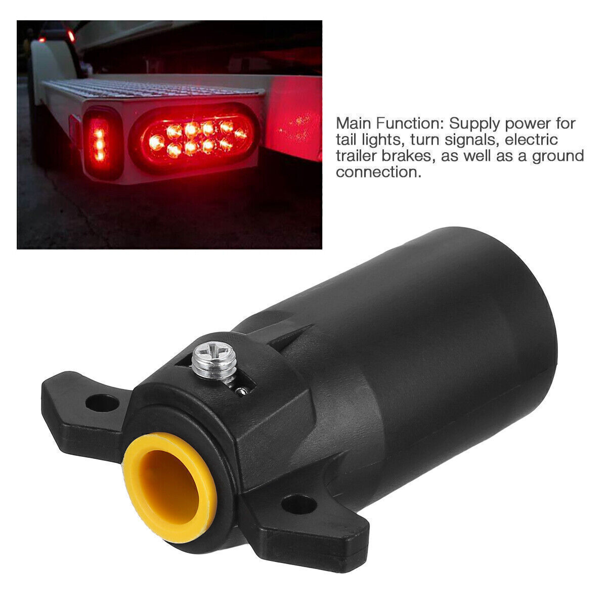 7 Way Round RV Style Trailer Light Plug Connector Replacement End Blade ...