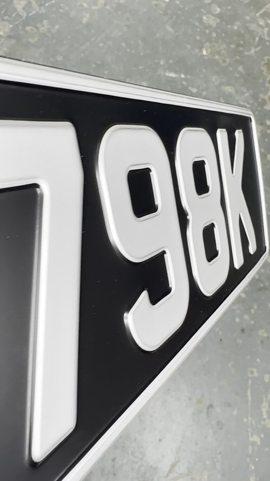 Classic Car Number Plates x2 In Classic Black & Silver Aluminium Metal ...