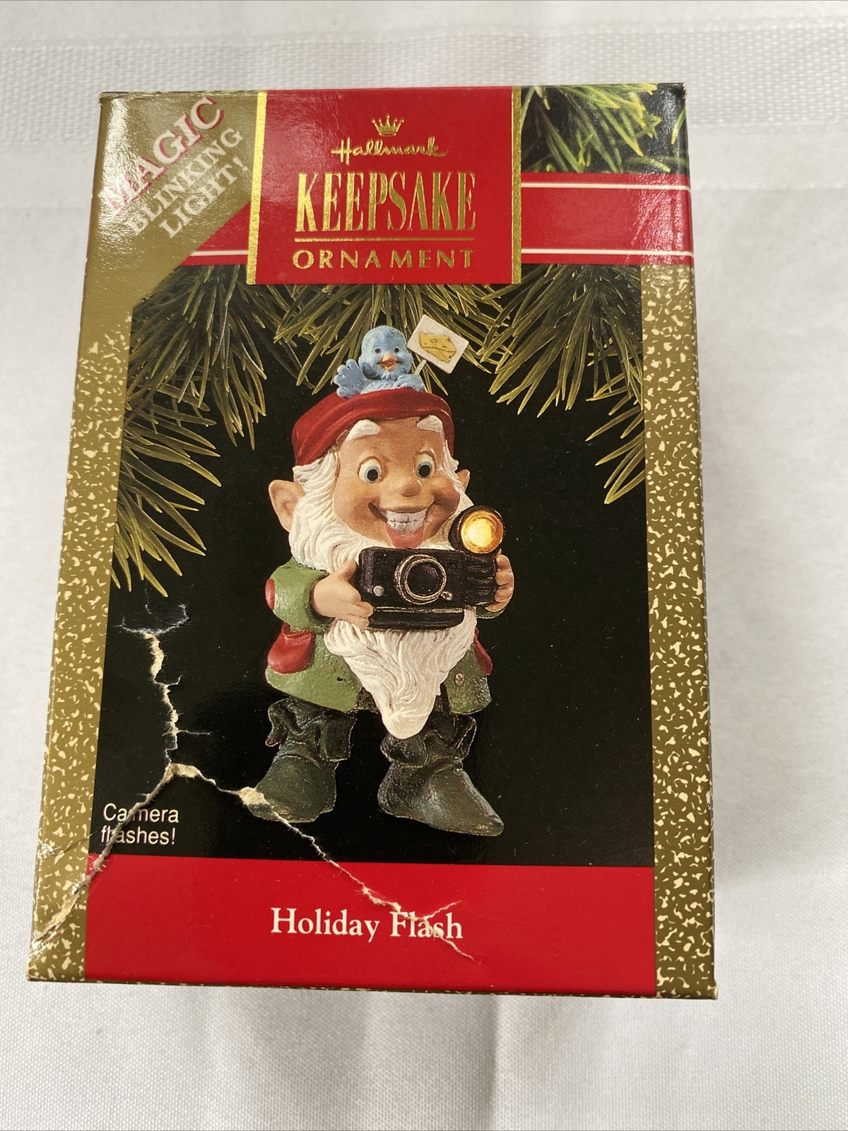 Hallmark Holiday Flash 1990 Keepsake Ornament Magic Blinking Light Elf ...