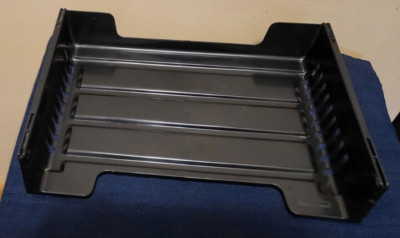 Rubbermaid Stackable Letter Paper Tray - Single Tray - Plastic- Black ...