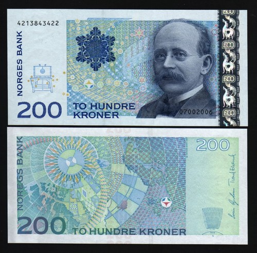 Norway 200 KRONER P-50 2006 North Pole Map UNC NORWEGIAN ♛ World ...